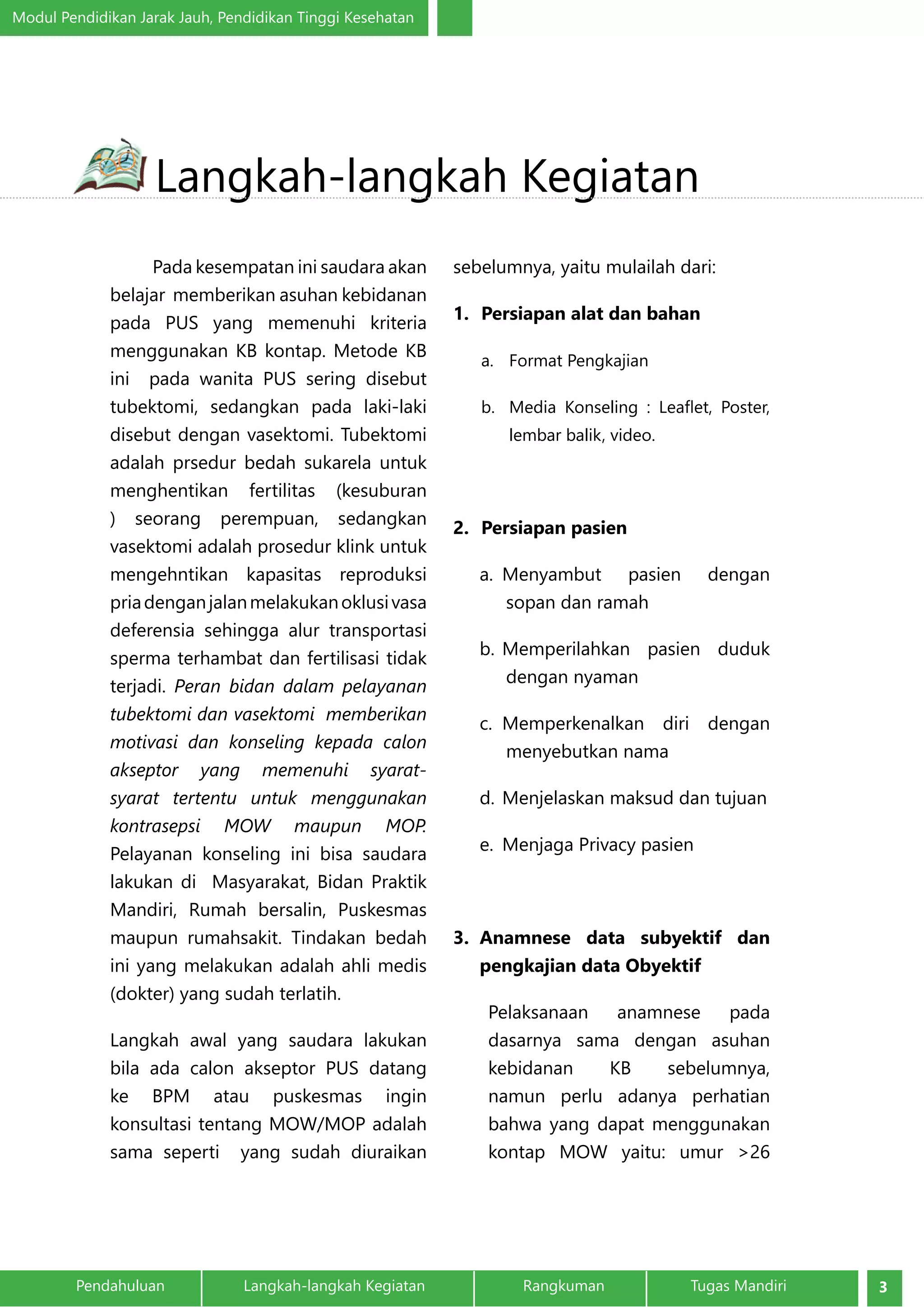 Asuhan Kebidanan Keluarga Berencana Kontap (MOW dan MOP) | PDF