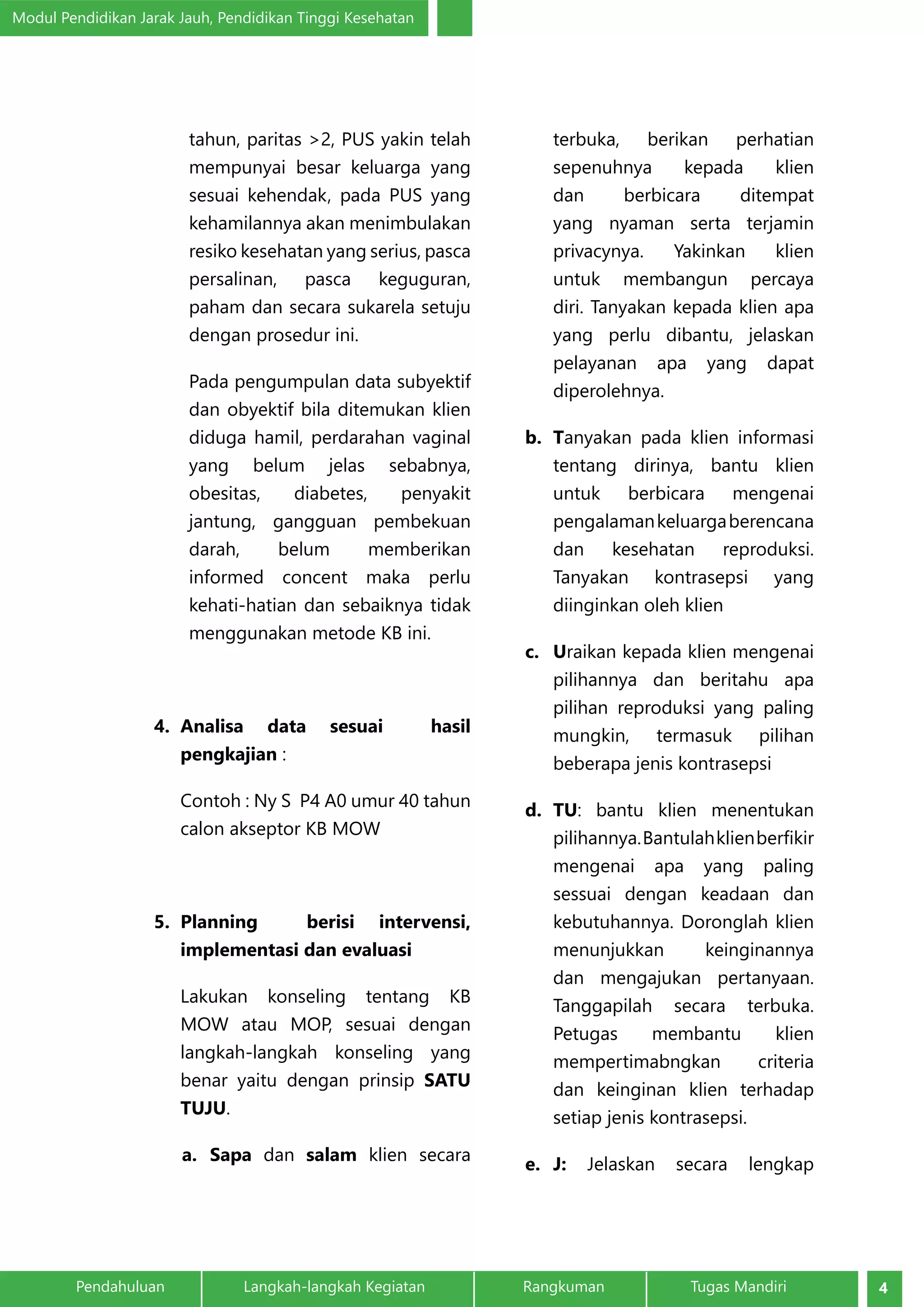 Asuhan Kebidanan Keluarga Berencana Kontap (MOW dan MOP) | PDF