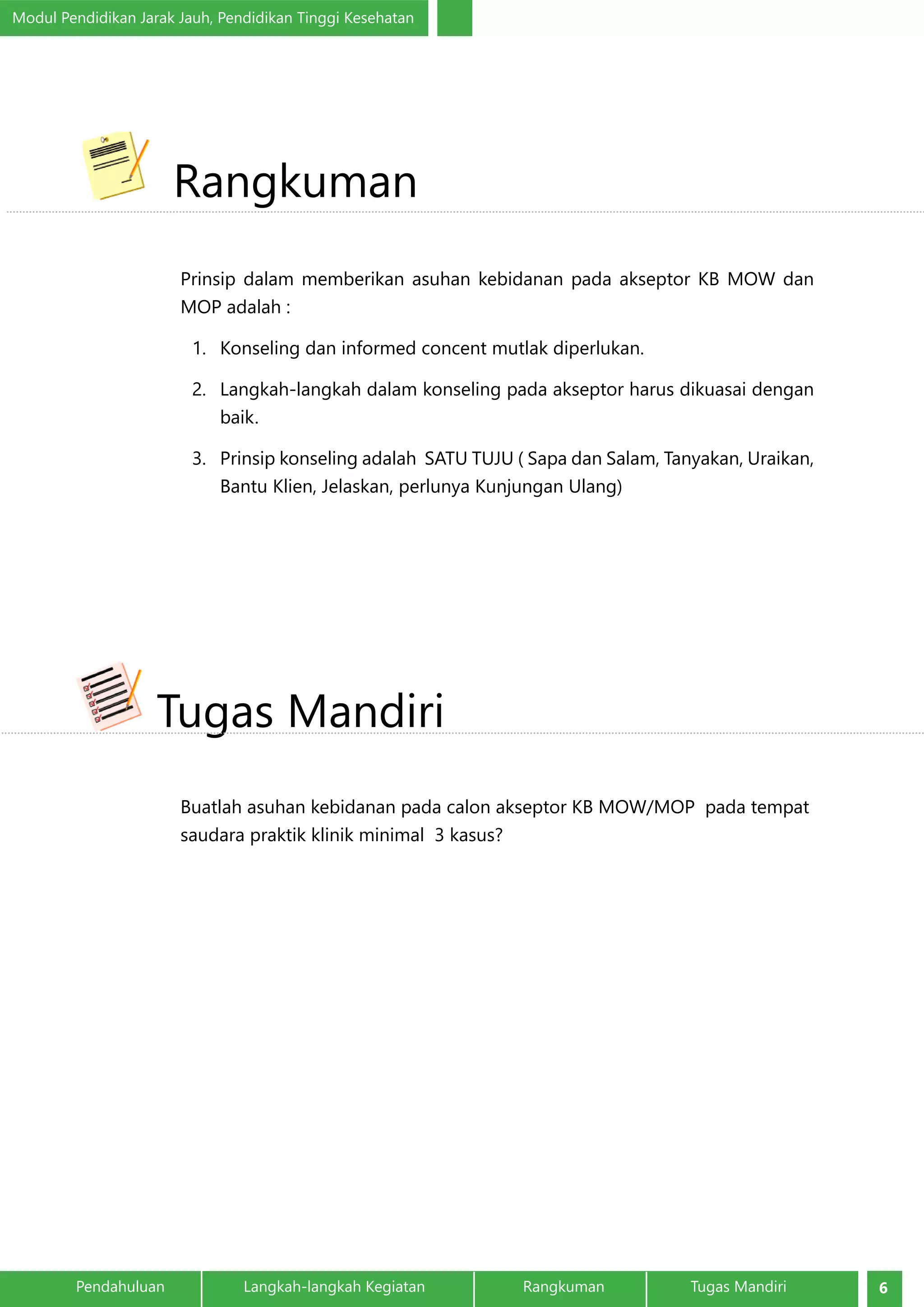 Asuhan Kebidanan Keluarga Berencana Kontap (MOW dan MOP) | PDF