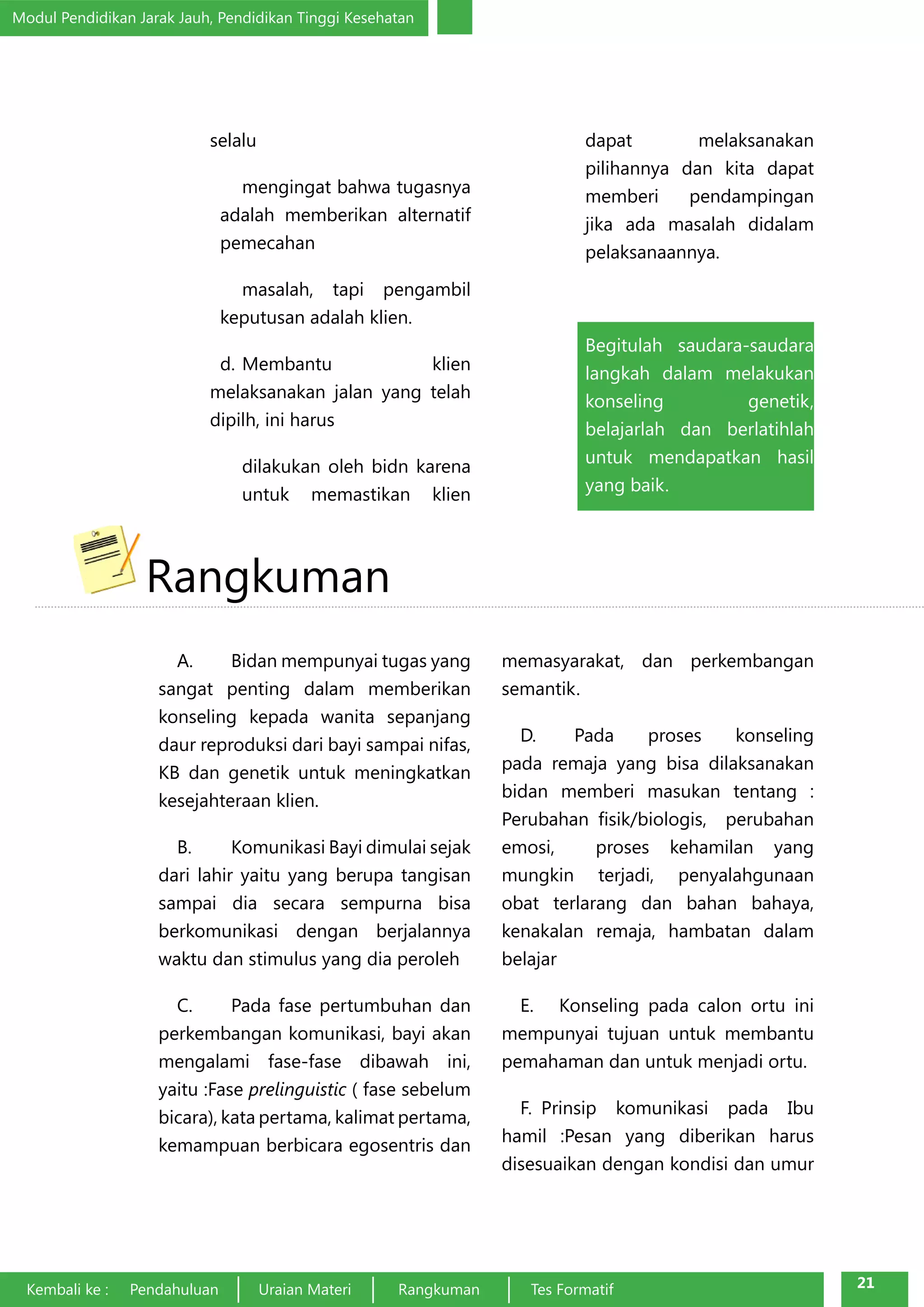 Konseling dalam Asuhan Kebidanan | PDF