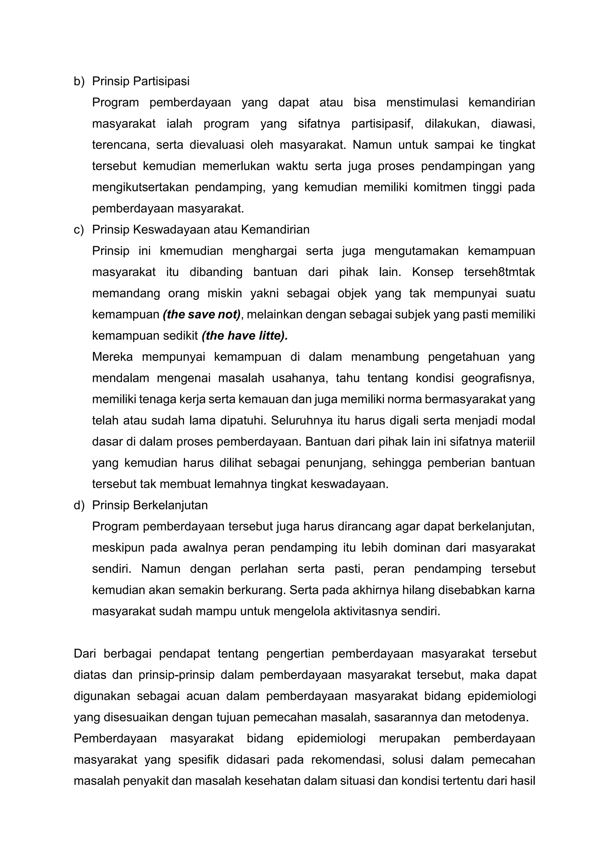 Uraian materi pemberdayaan masyarakat | PDF