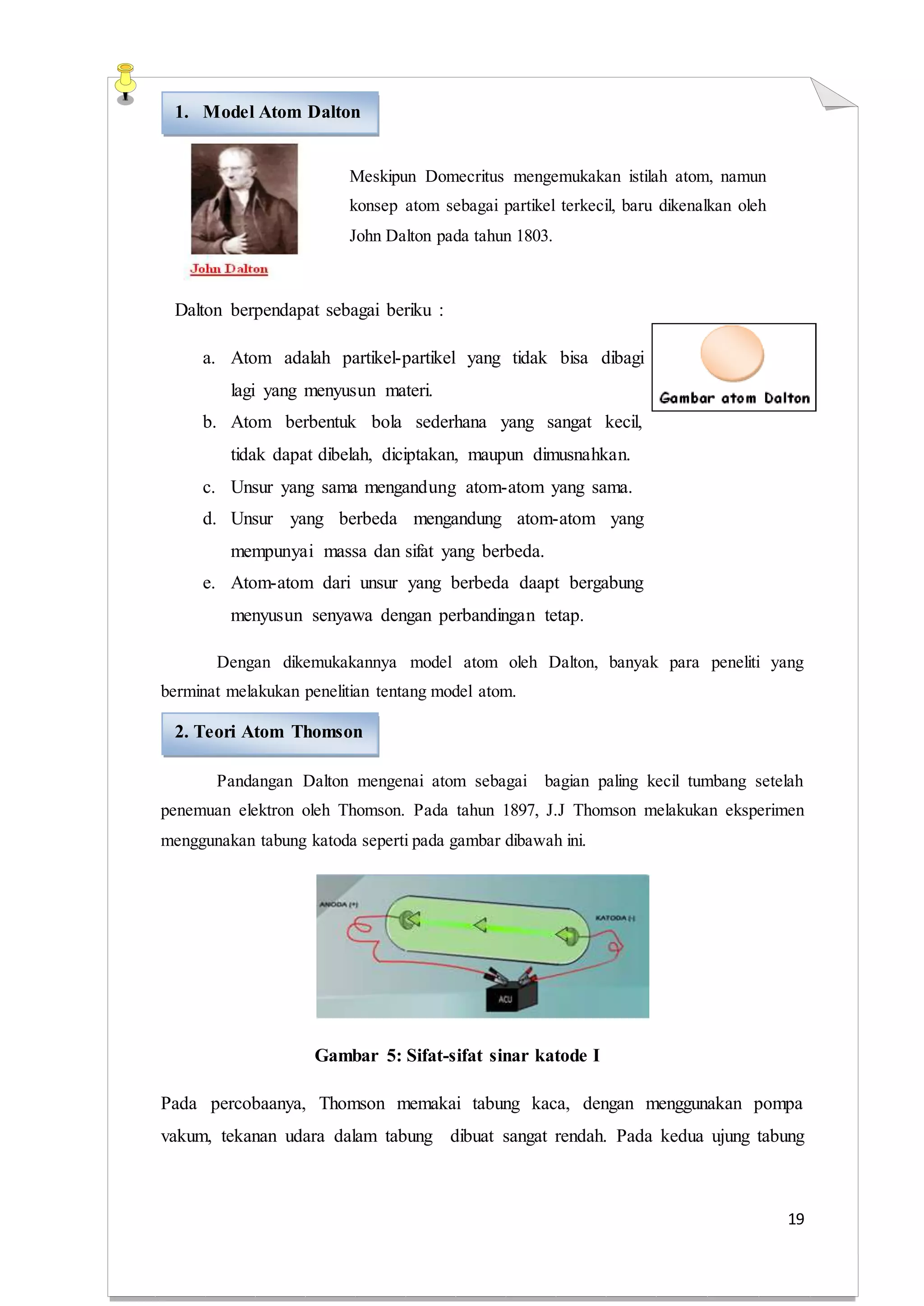 Uraian materi model atom | DOCX