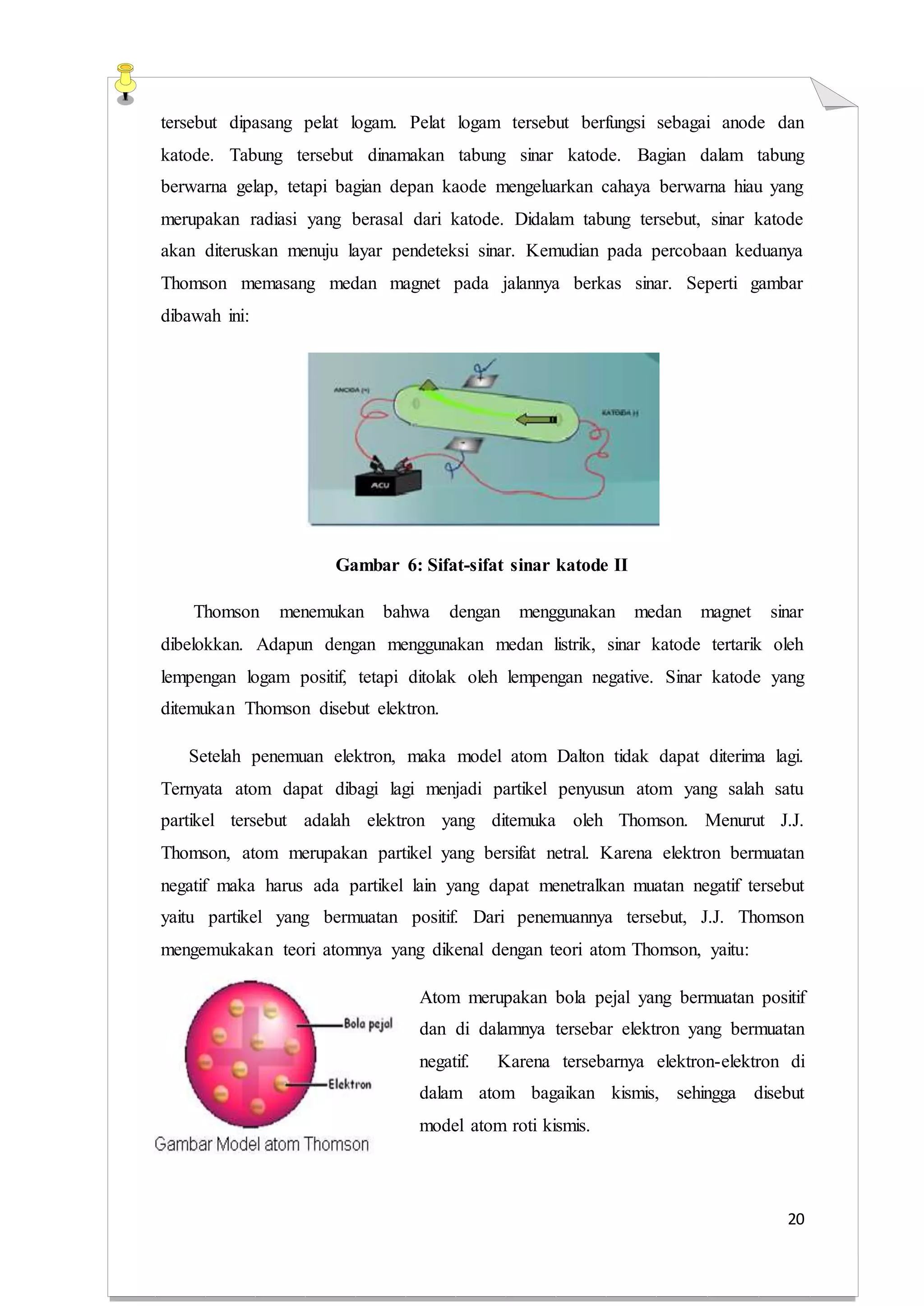 Uraian materi model atom | DOCX