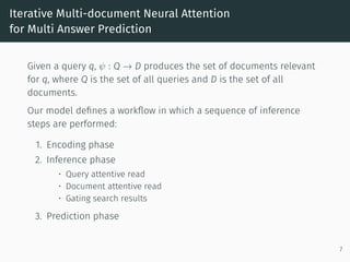 Iterative Multi-document Neural Attention for Multiple Answer Prediction | PPT