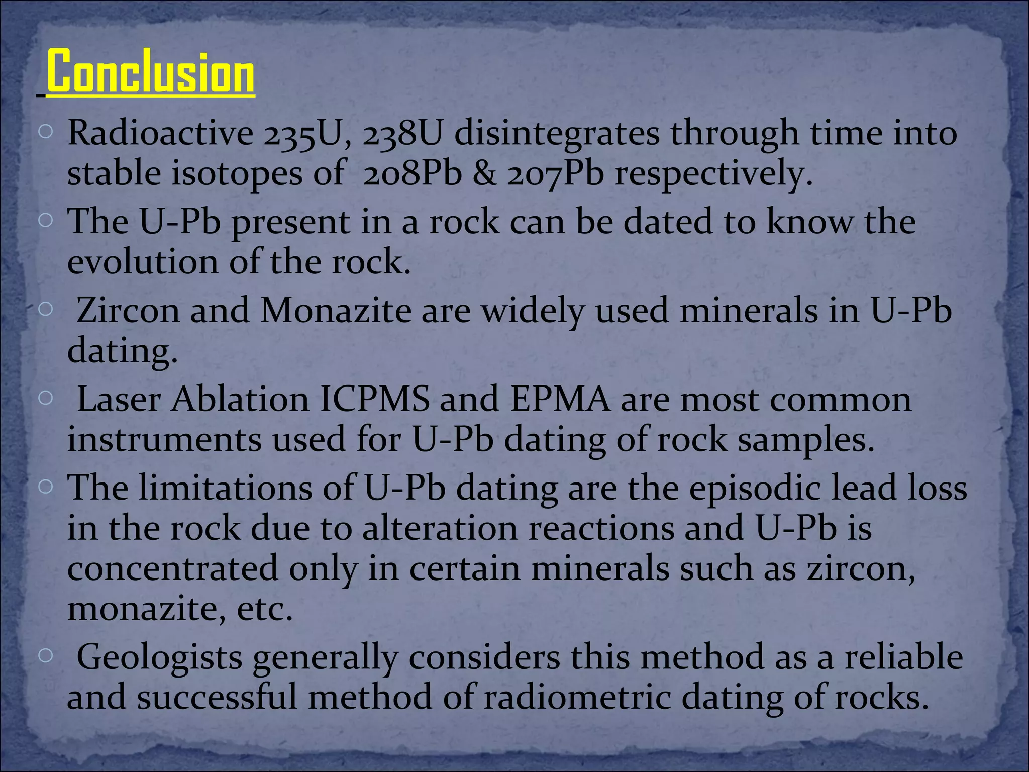 Uranium lead method of rock dating | PPT