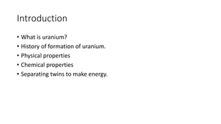 Uranium chem 320 | PPTX