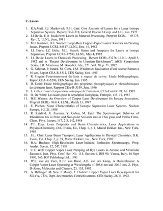 Uranium enrichment by laser method a selected bibliography | PDF