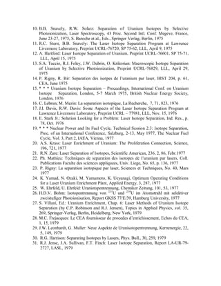 Uranium enrichment by laser method a selected bibliography | PDF