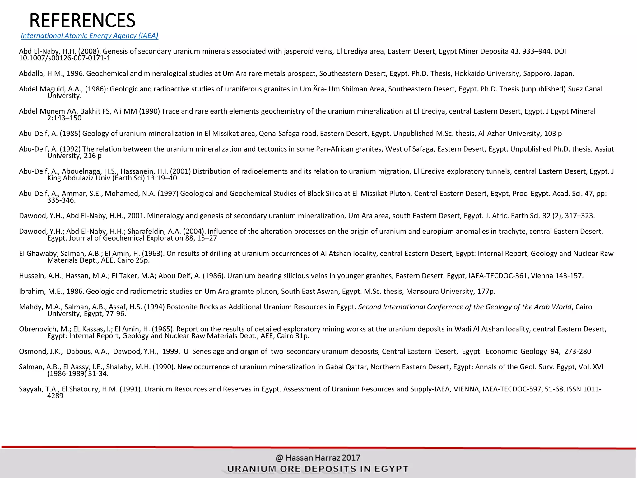 Uranium resources and reserves in egypt | PDF