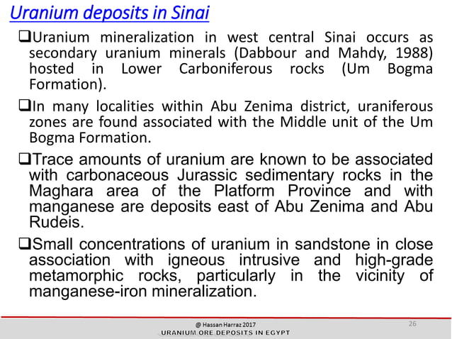 Uranium resources and reserves in egypt | PPT