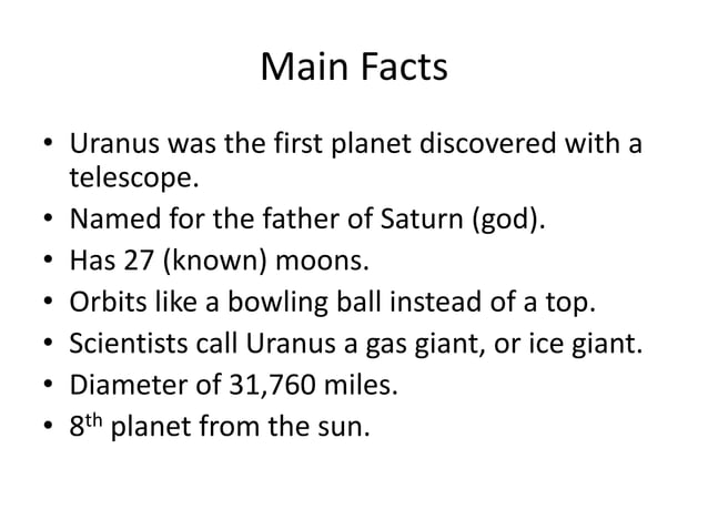 Uranus | PPTX | Space and Astronomy | Science