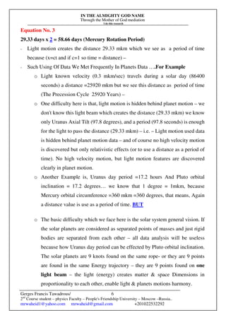 Uranus Effect On Mercury Motion | PDF