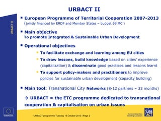 URBACT Presentation - EU Parliament regi Committee | PPT