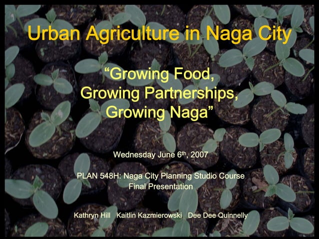 Urban Agriculture in Naga City: Growing Food, Growing Partnerships ...