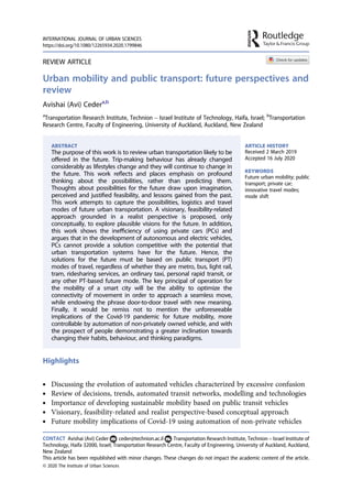 Urban mobility-and-public-transport-future-perspectives-and-review2020 ...
