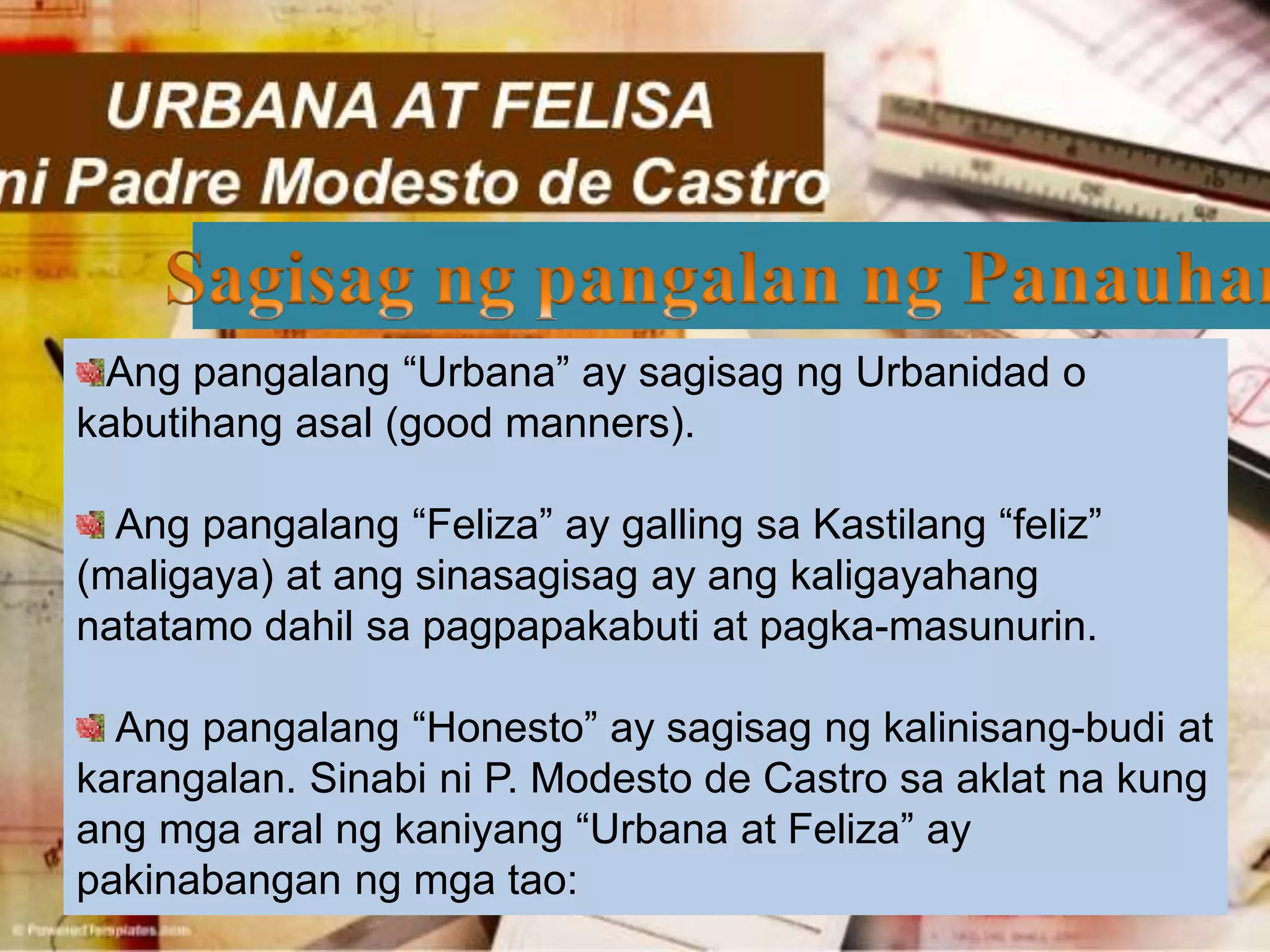Urbana at Feliza | PPTX