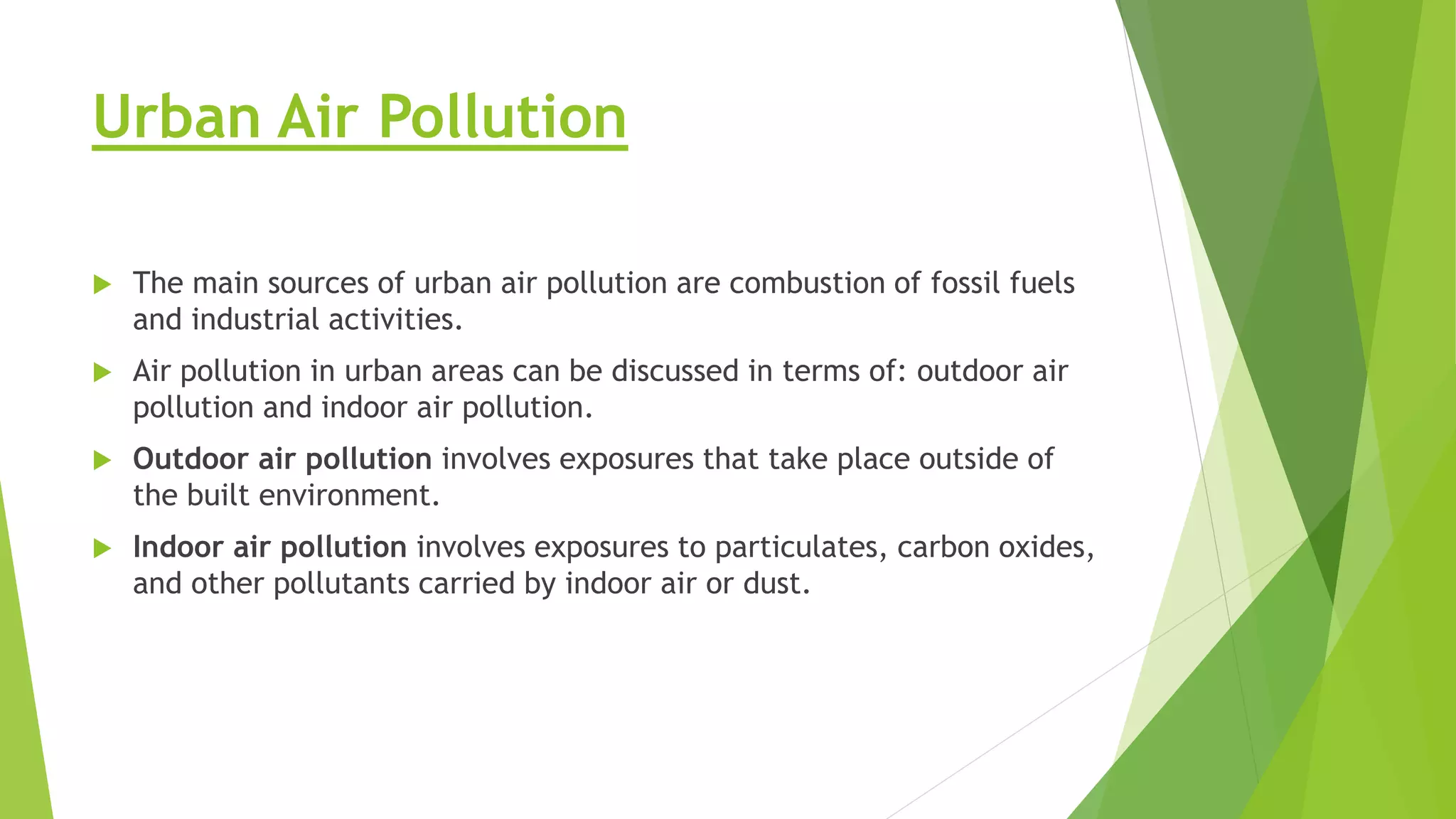 Urban air pollution and health | PPTX