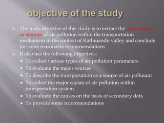 Urban air quality and transportaion | PPTX