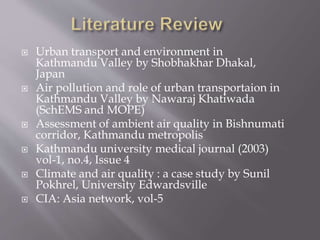 Urban air quality and transportaion | PPT