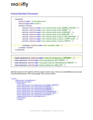 Urban Airship and Android Integration for Push Notification and In-App Notification | PDF