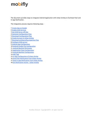Urban Airship and Android Integration for Push Notification and In-App Notification | PDF
