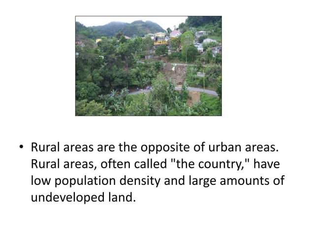 Urban and rural areas | PPTX | Land and Farms | Real Estate