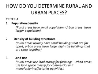 Urban and rural areas | PPTX