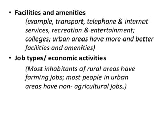 Urban and rural areas | PPTX