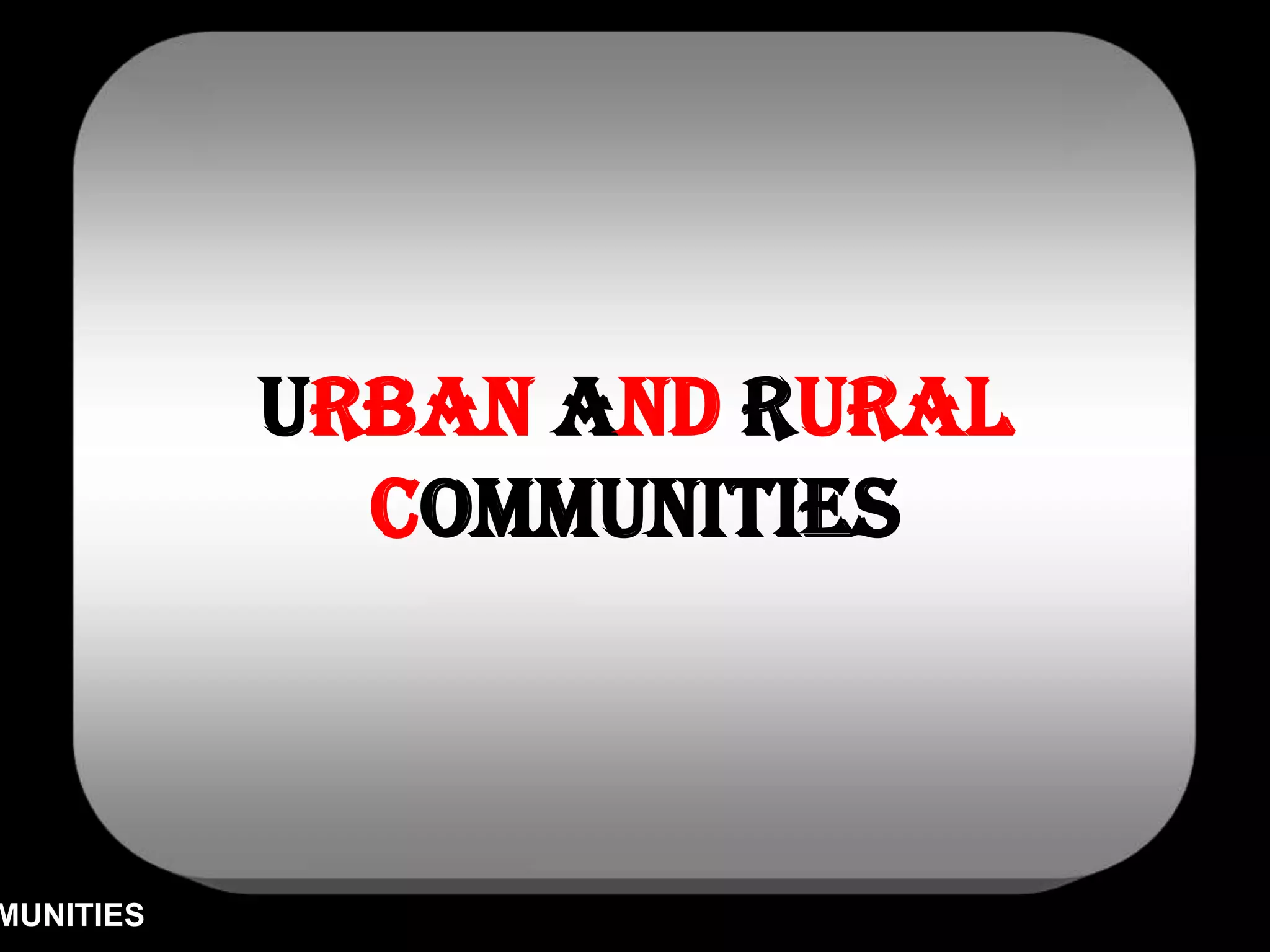 Urban and rural environment | PPTX