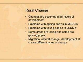 Urban And Rural Population Change | PPTX