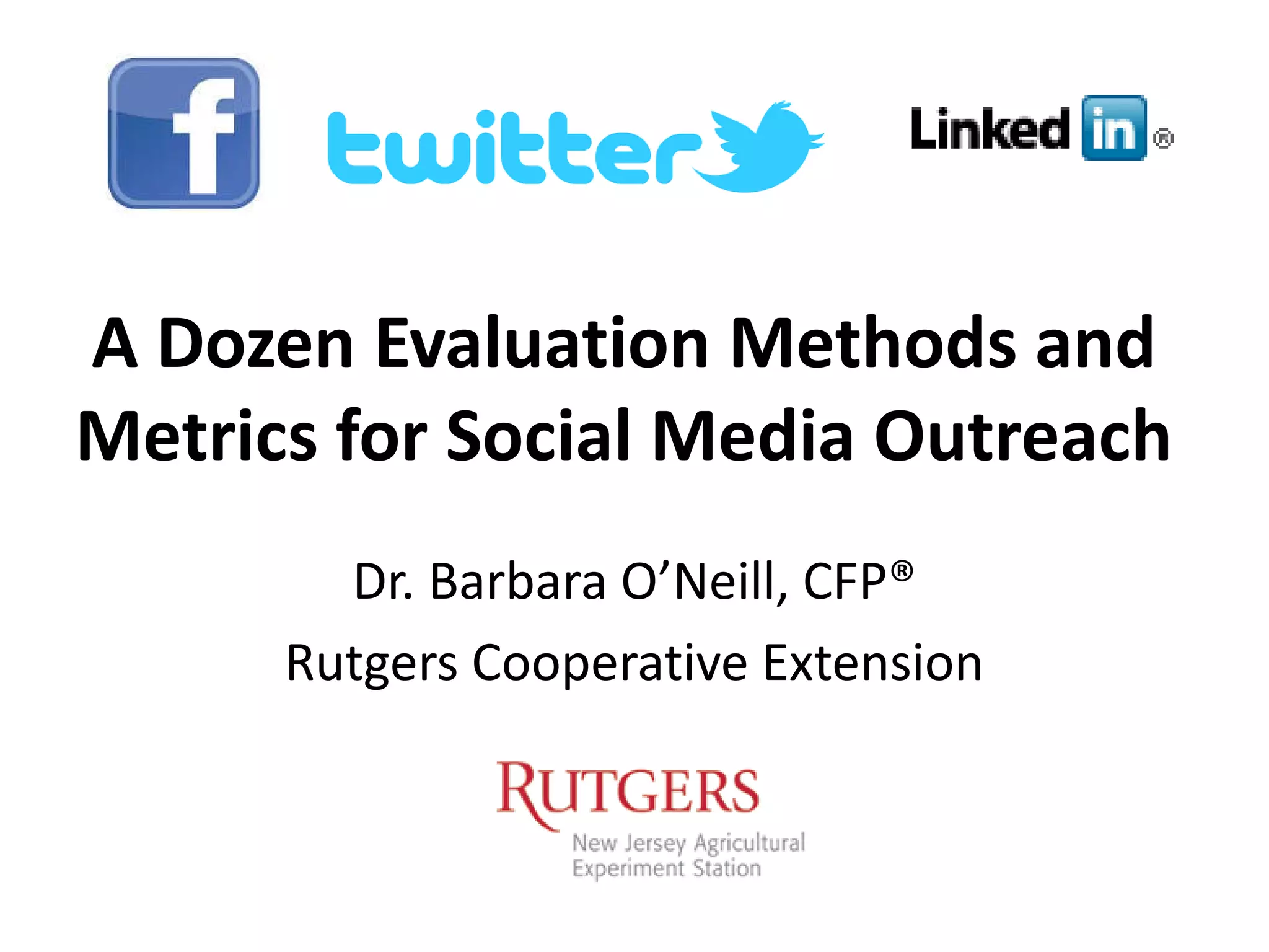 Social Media Outreach Methods and Metrics-12-18 | PPT