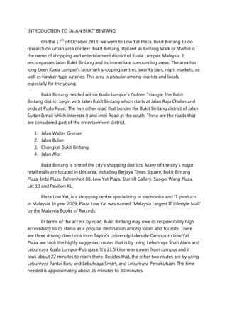 Urban area report | DOCX