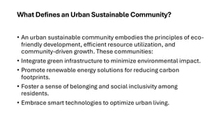 Building Urban Sustainable Communities: A Vision by UrbanAxis | PPT