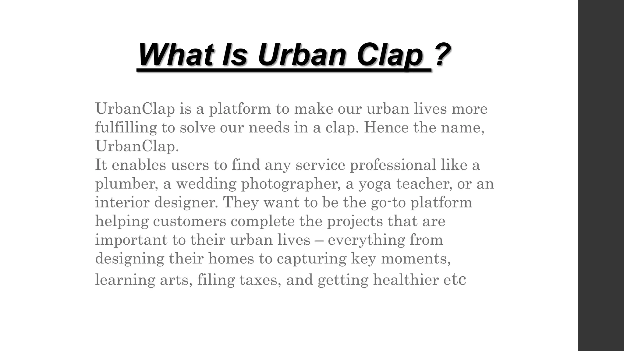 Urban clap | PPTX