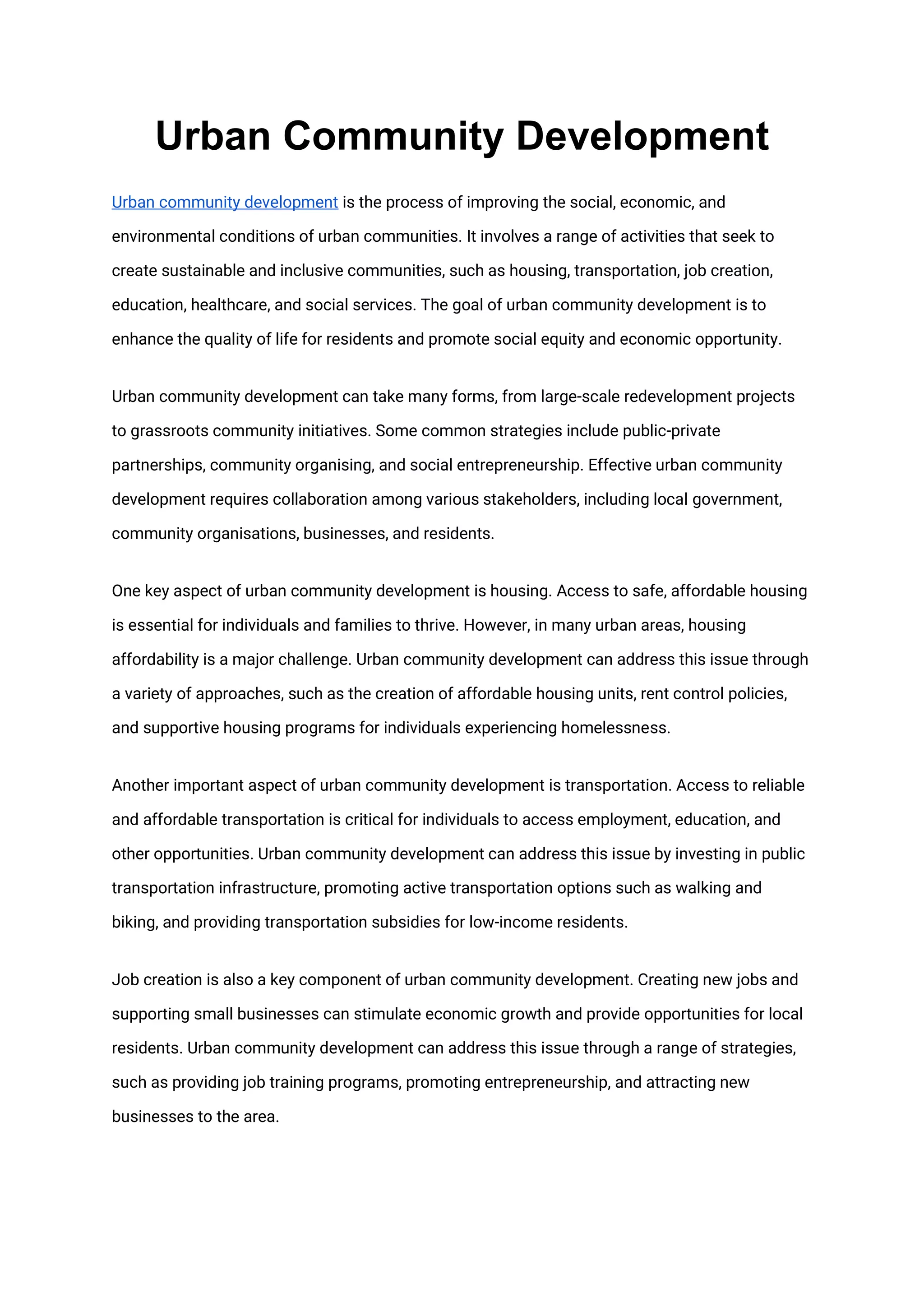 Urban Community Development.docx