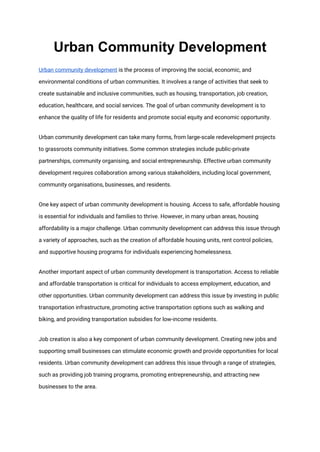 Urban Community Development.docx