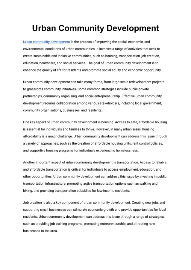 Urban Community Development.docx