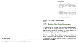 URBAN CULTURAL LANDSCAPE UNIT 1.pdf ARCHITECTURE | PDF