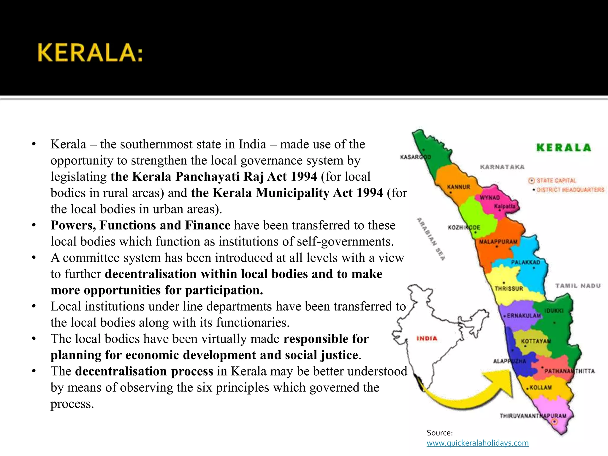 Local Governance and Development: The Kerala Experience | PPTX