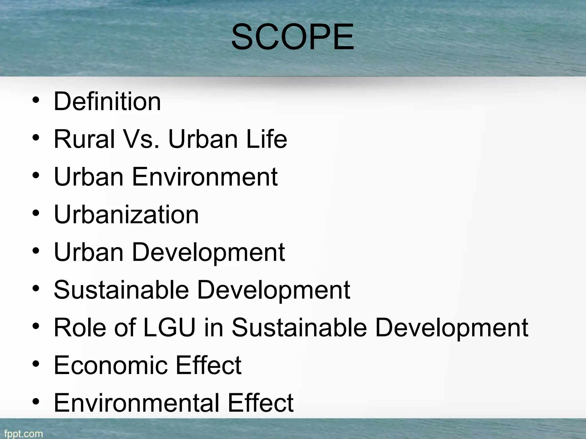 Urban development & environment | PPT