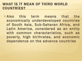 Urban development in third world countries | PPT