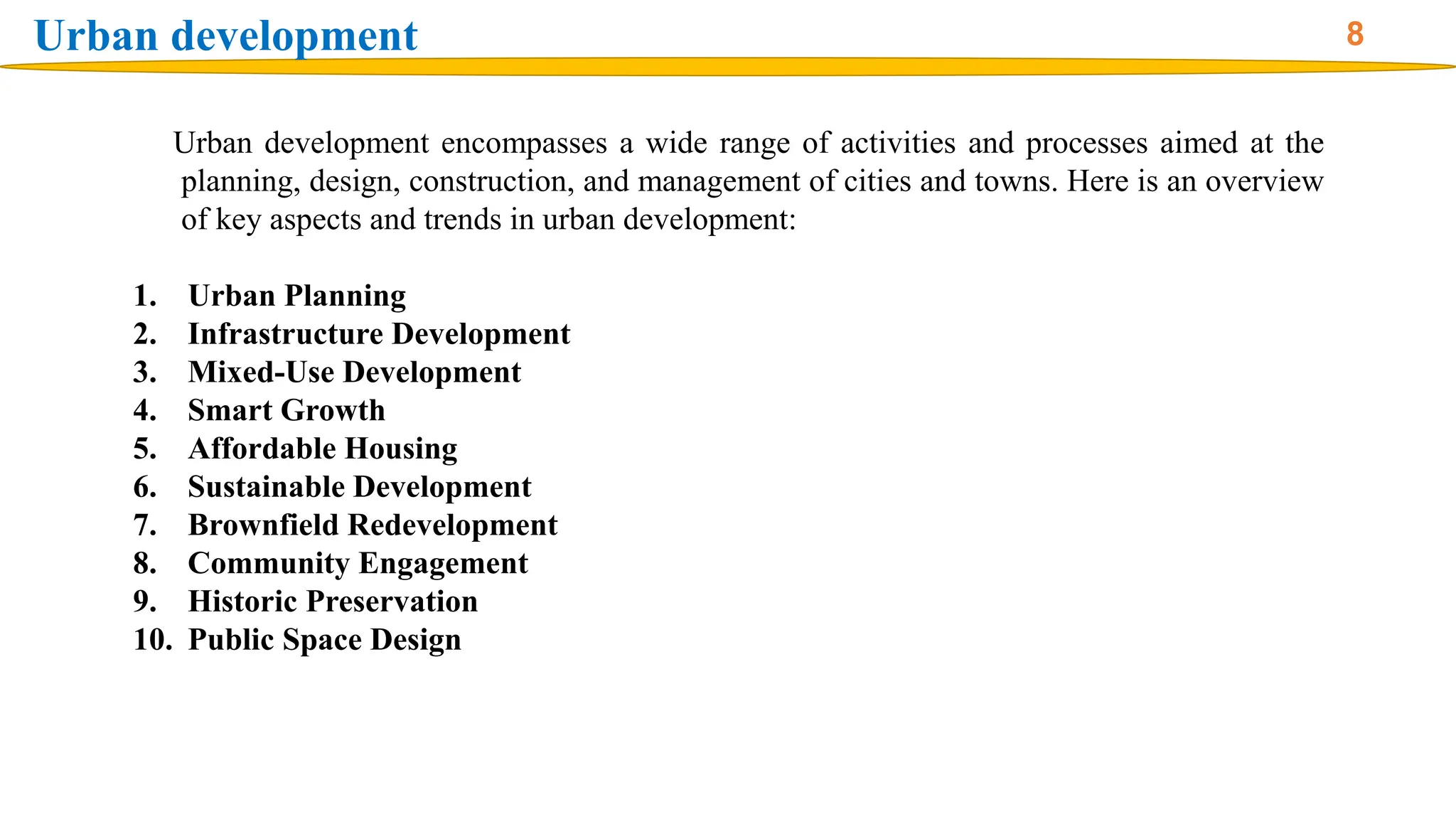 Urban Development, Smart City and Urbanism | PPT