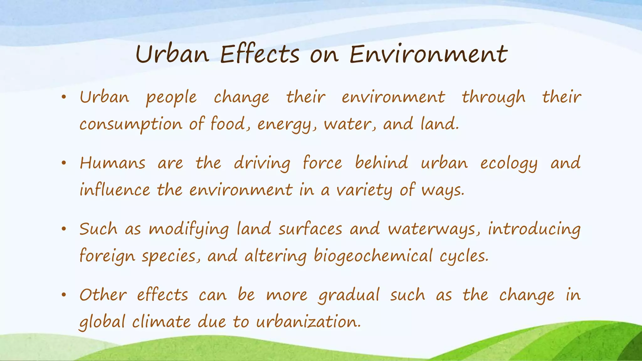 Urban ecology and sustainability | PPTX