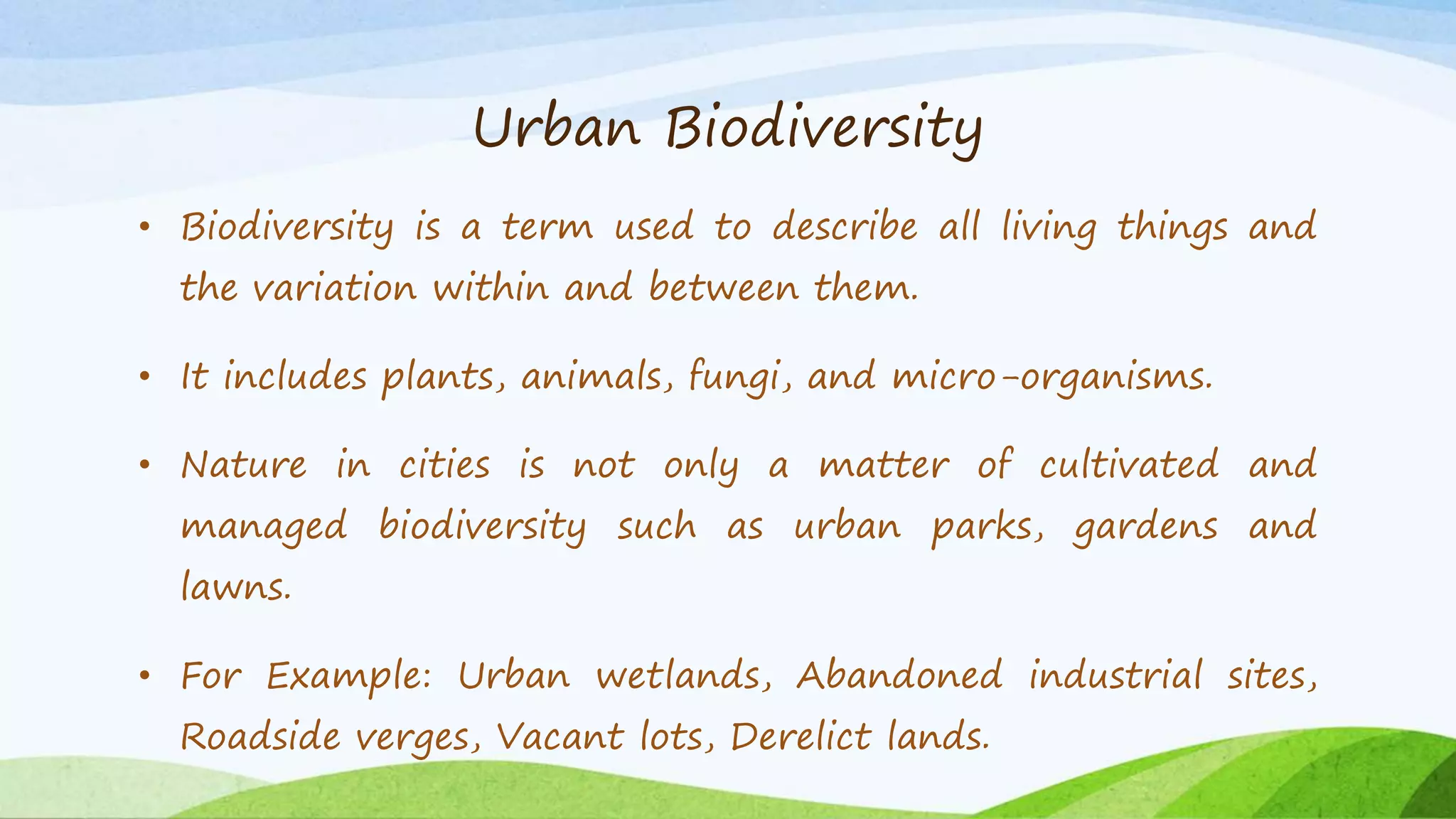Urban ecology and sustainability | PPTX