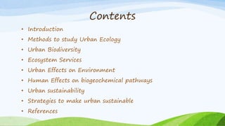 Urban Ecology And Sustainability Pptx