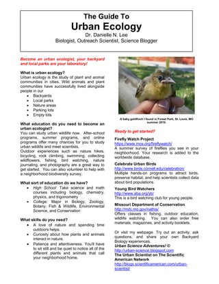 Urban Ecology Outreach 2019 | PDF