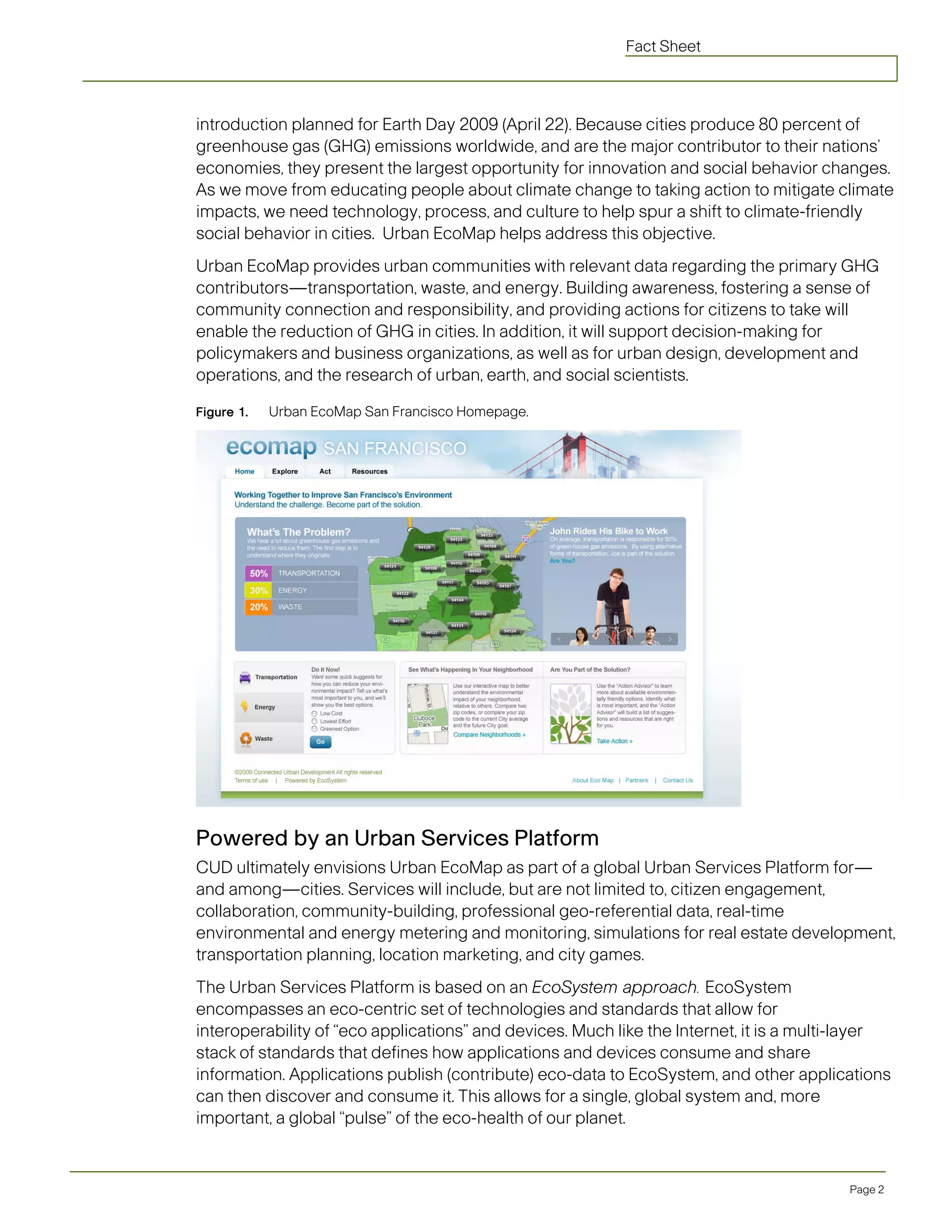 Urban Eco Map Fact Sheet | PDF | Environmental Services Industry ...