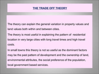 Urban economics trade off theory | PPT
