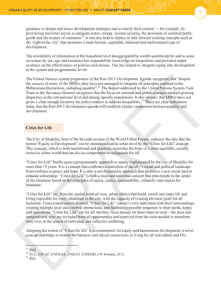 Urban equity in development cities for life english | PDF