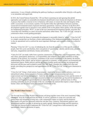 Urban equity in development cities for life english | PDF
